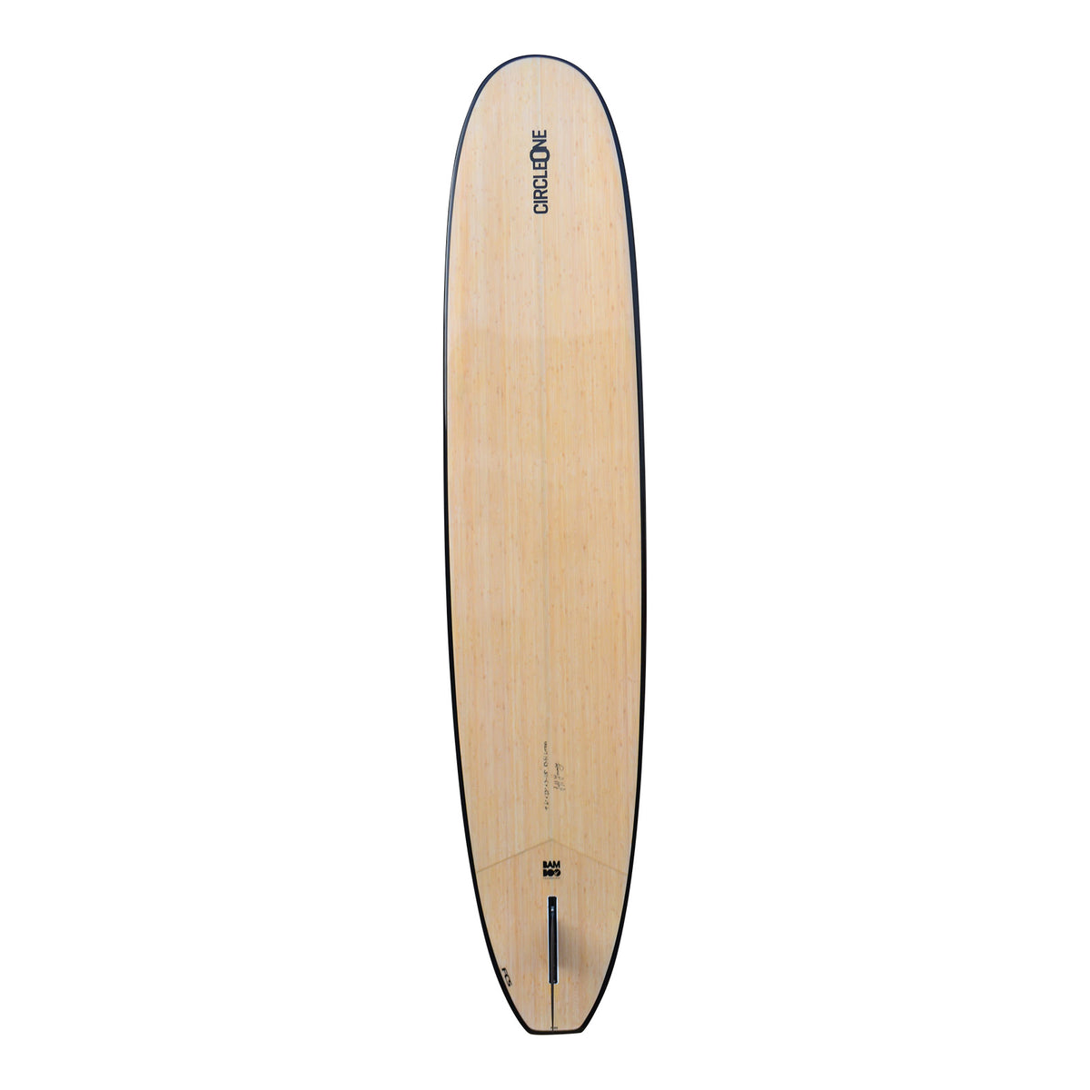 9ft 6 Bamboo Round Pin Tail Longboard Surfboard Package - Includes Bag ...